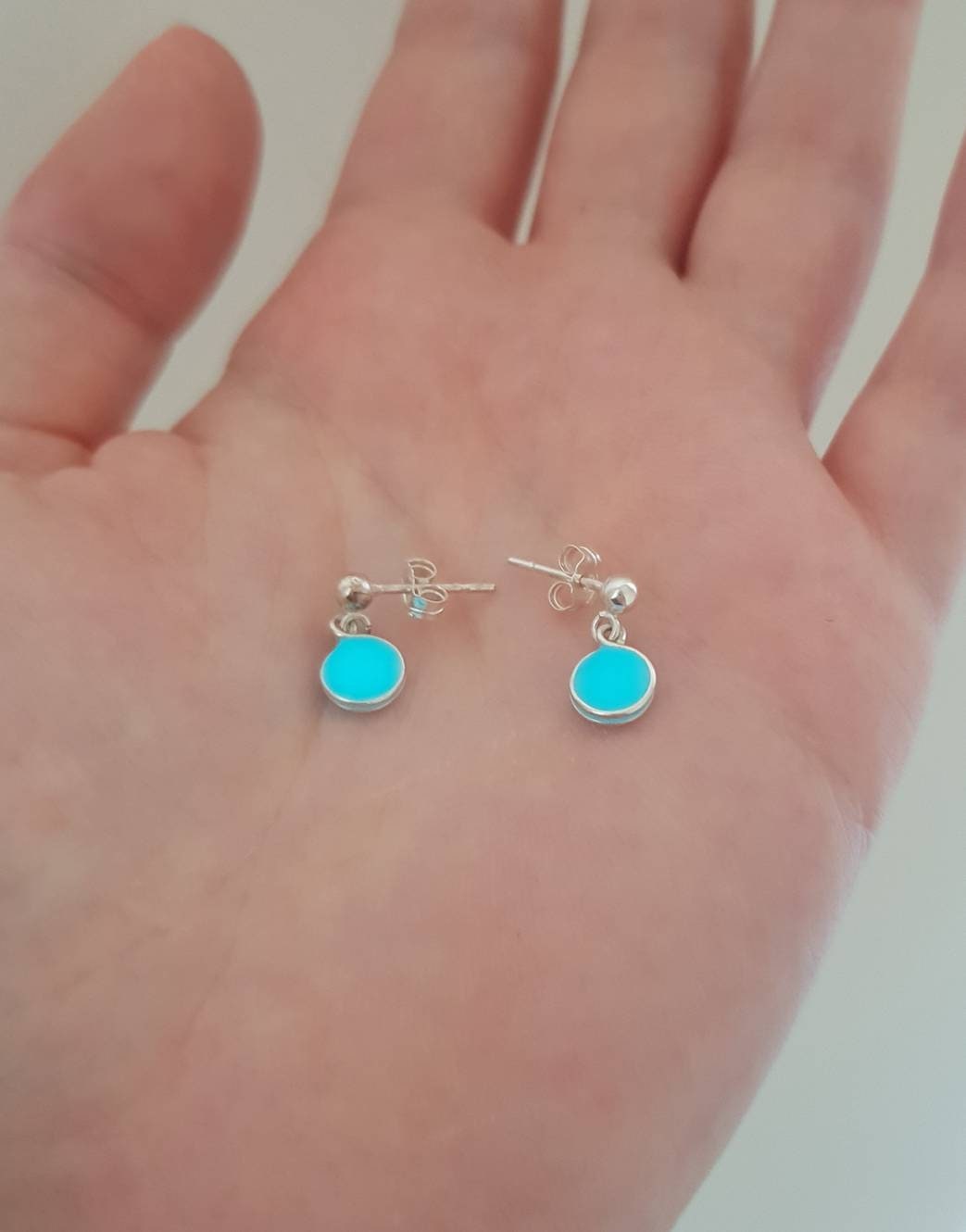 All Blue Elune Drop Earrings - Light-absorbing Glow Earrings ...