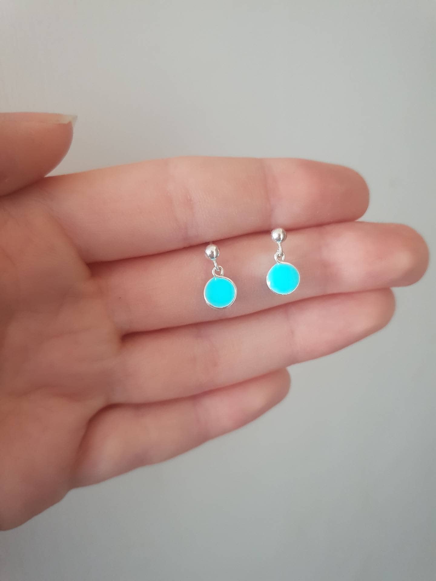 All Blue Elune Drop Earrings - Light-absorbing Glow Earrings ...
