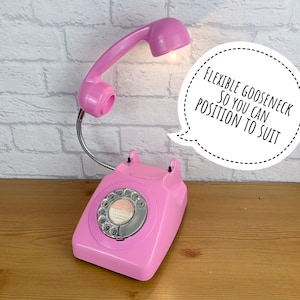 Pink Light, Pink Desk Light, Pink Lamp, Pink Bedside Light, Girly Gift ...