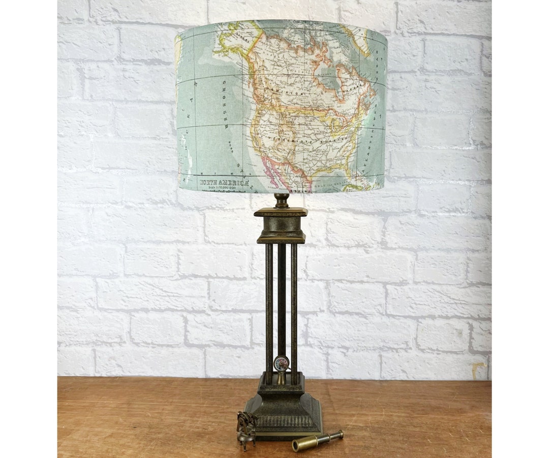 Vintage Bronze Lamp, Explorer Decor - Etsy