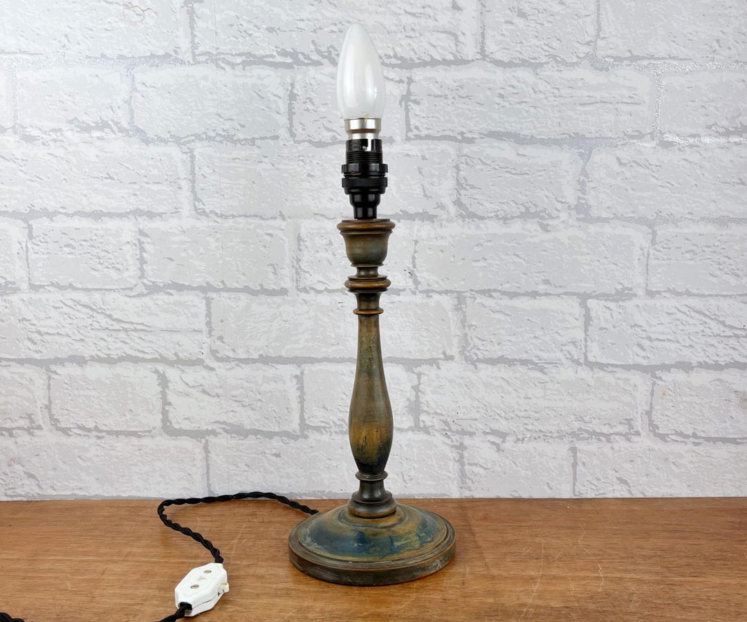 Turned Wood Lamp Base, Antique Wooden Lamp - Etsy