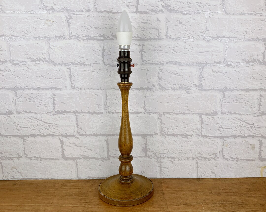 Turned Wood Lamp Base, Antique Wooden Lamp - Etsy