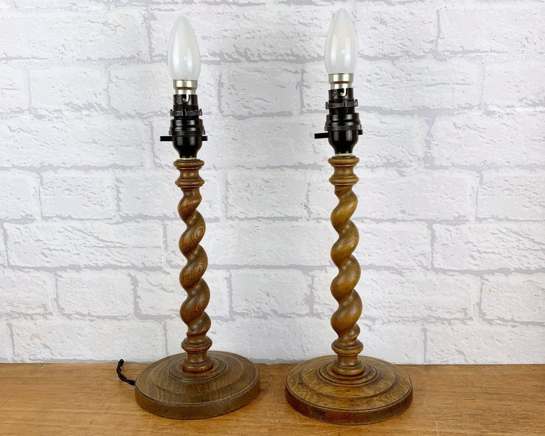 Pair of Barley Twist Lamps - Etsy