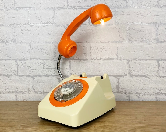 Vintage Phone Lamp, Retro, Home Decor, Desk Lamp, Office Furniture ...