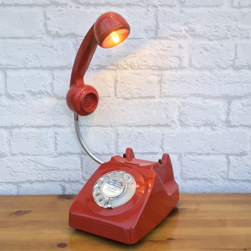 Telephone Lamp Red - Etsy UK