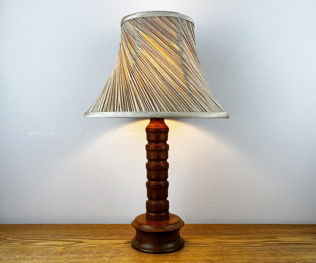 Vintage Cottagecore Wooden Lamp, Neutral Decor - Etsy