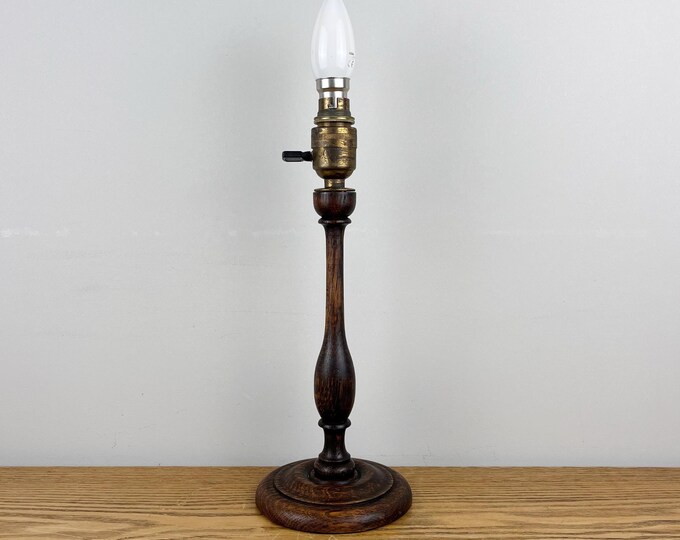 Antique Oak Wood Lamp Base. - Etsy