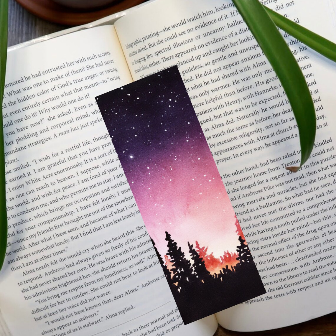 Bookmark Watercolour Night Sky Unique Gift for Book or - Etsy