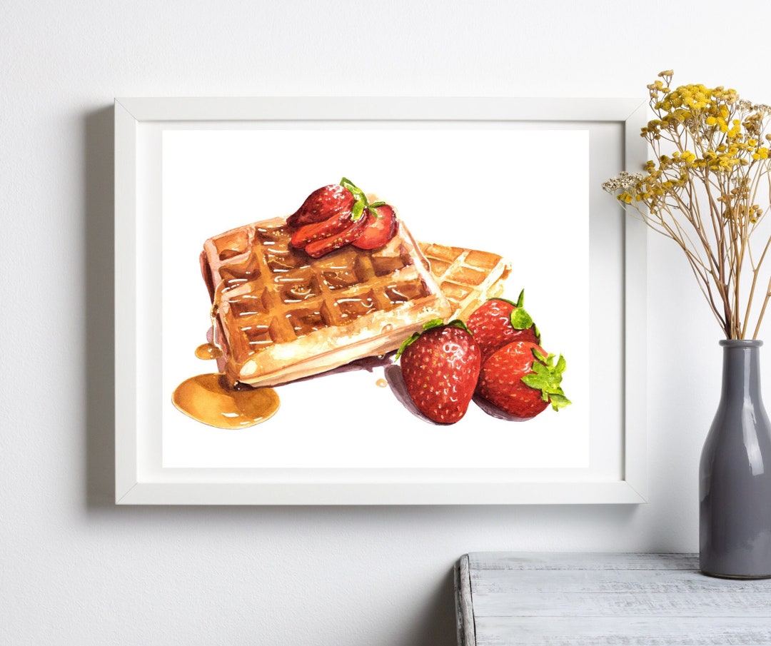 Limited Edition Waffles Watercolour Art Print | Hand Embellished | ONLY ...