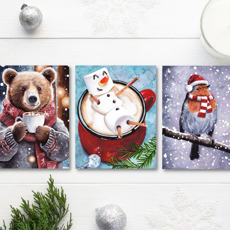 Watercolor Holiday Cards - Etsy