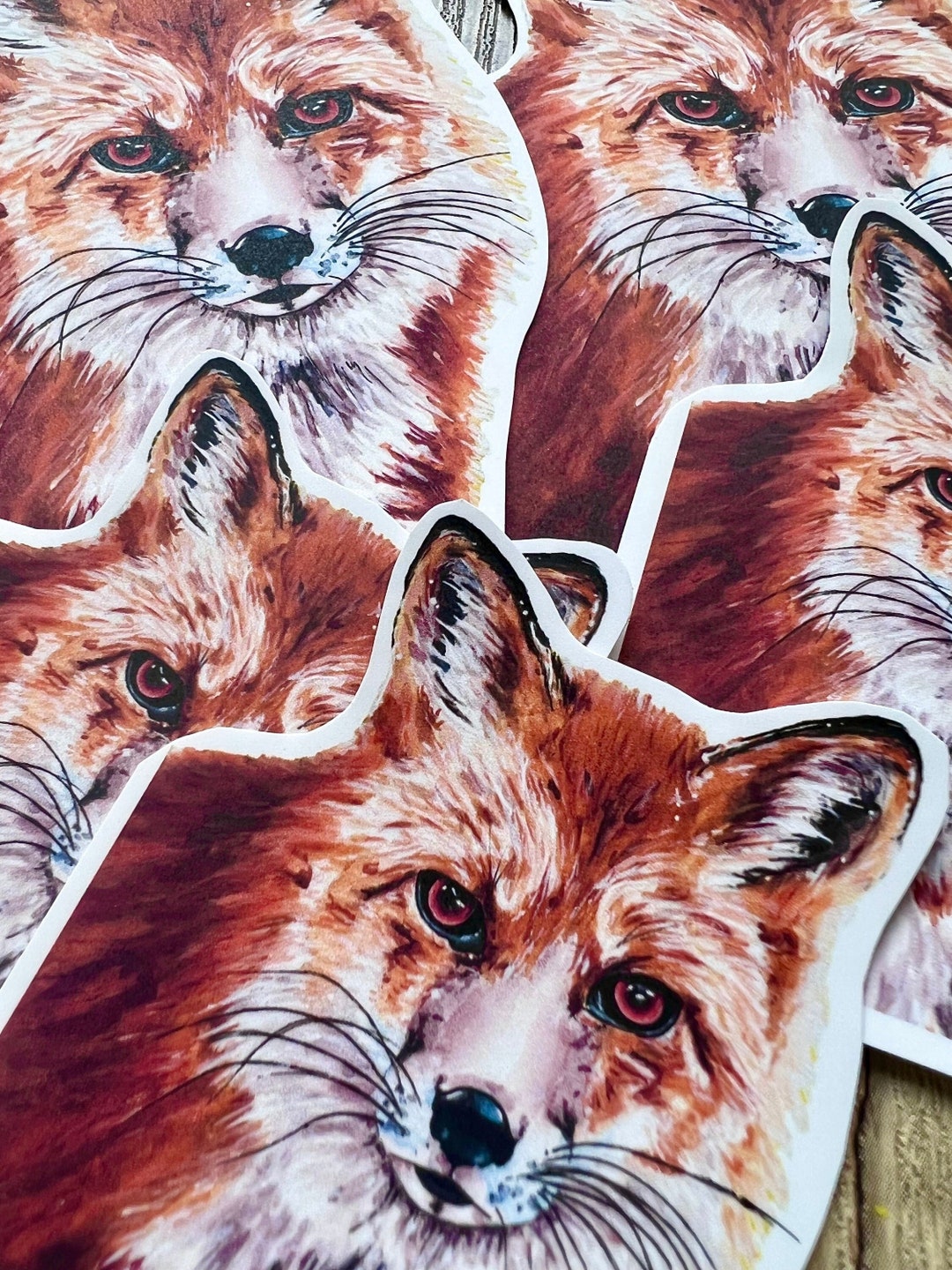 Red Fox Watercolour Stickers | 2 Sizes - Etsy