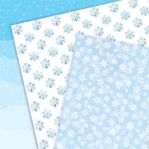 Let It Snow Digital Paper Pack; Snowflakes Digital Patterns; Seasonal ...
