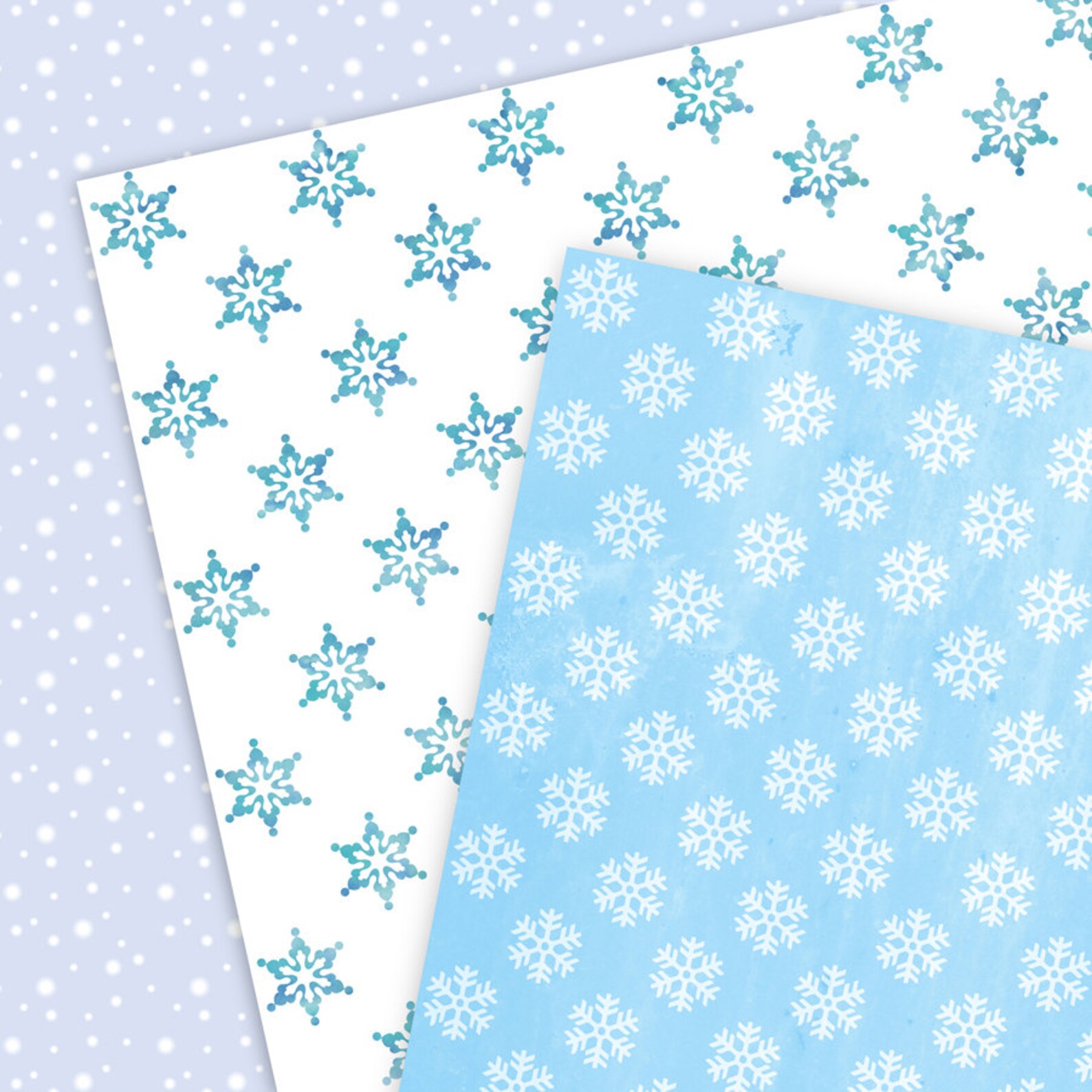 Let It Snow Digital Paper Pack; Snowflakes Digital Patterns; Seasonal ...