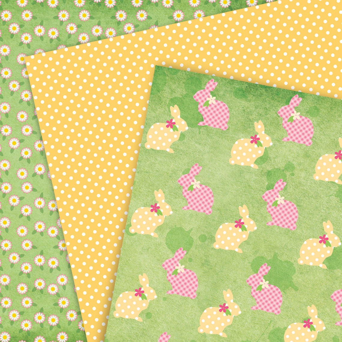 Easter Digital Paper Pack; Easter Digital Patterns; Easter Eggs, Chicks ...