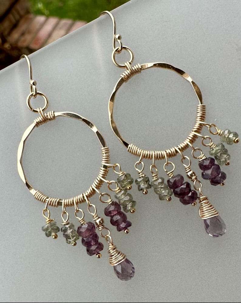 Sugarplum Fairy Earrings, Delightful Dancing Gems Gold Filled Textured ...