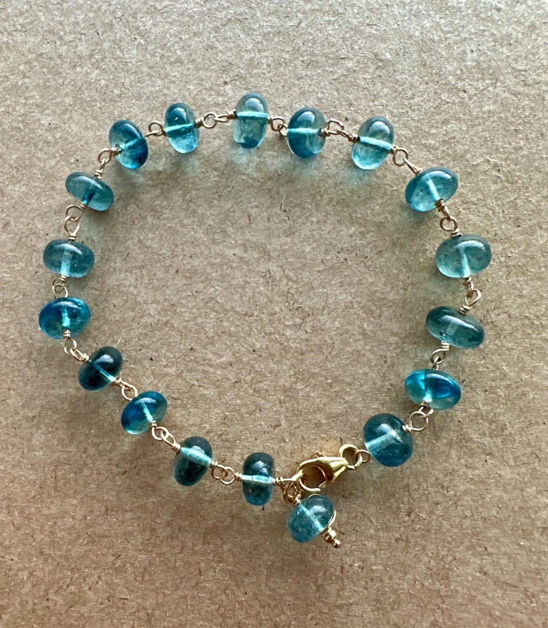 Blue Quartz Gold Filled Bracelet: Wire Wrapped Gemstone Jewelry - Etsy