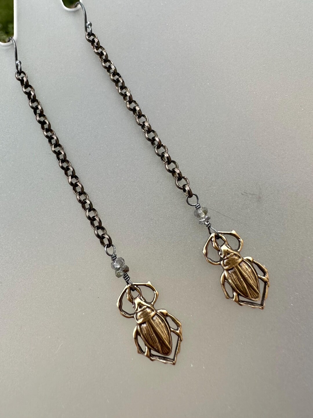 Scarab Charm Earrings, Spooky Season, Goth Vibes, Insect Lovers ...