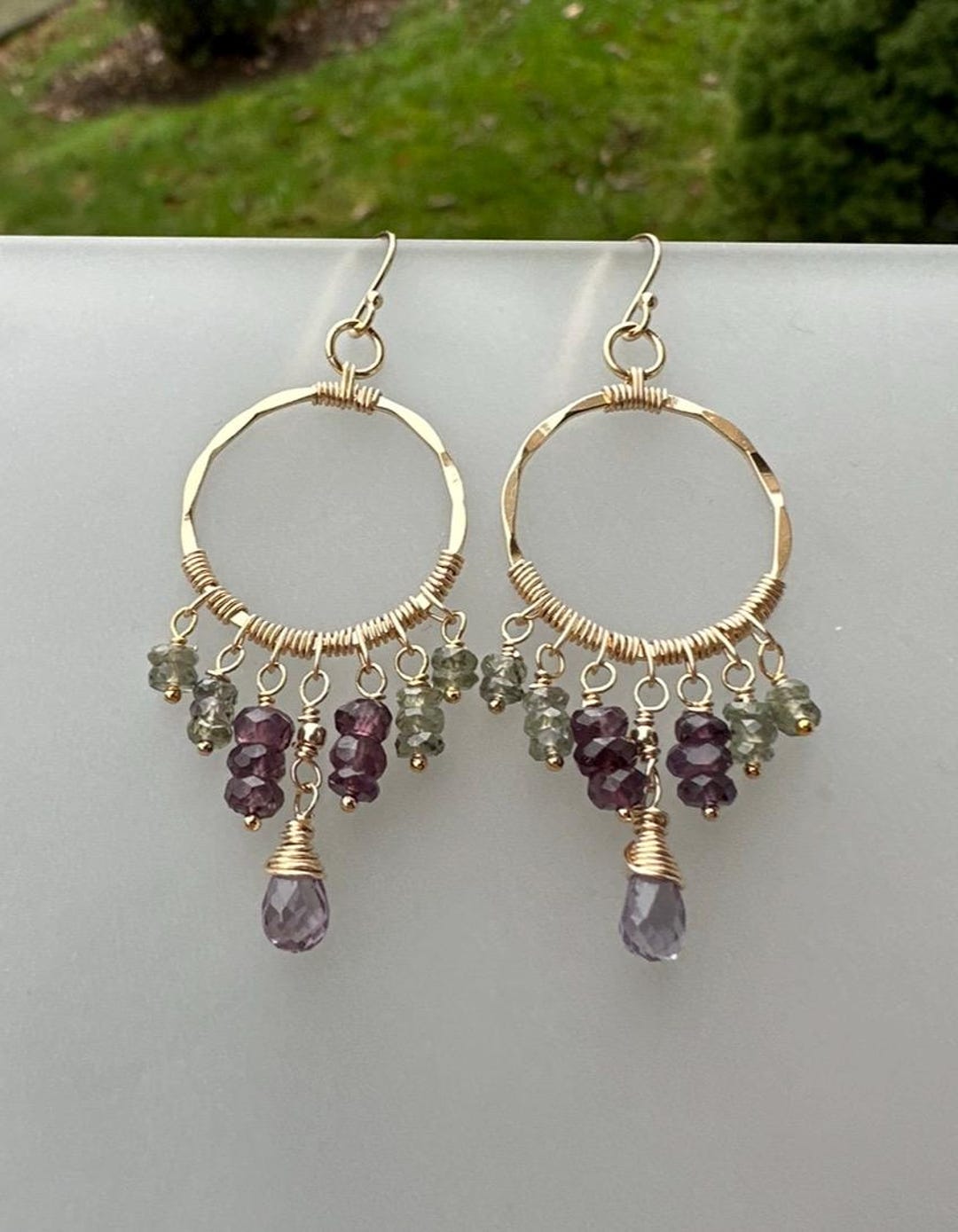 Sugarplum Fairy Earrings, Delightful Dancing Gems Gold Filled Textured ...