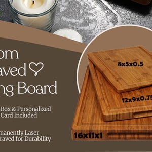 Personalized Bamboo Cutting Board: Engraved Gift for Wedding ...