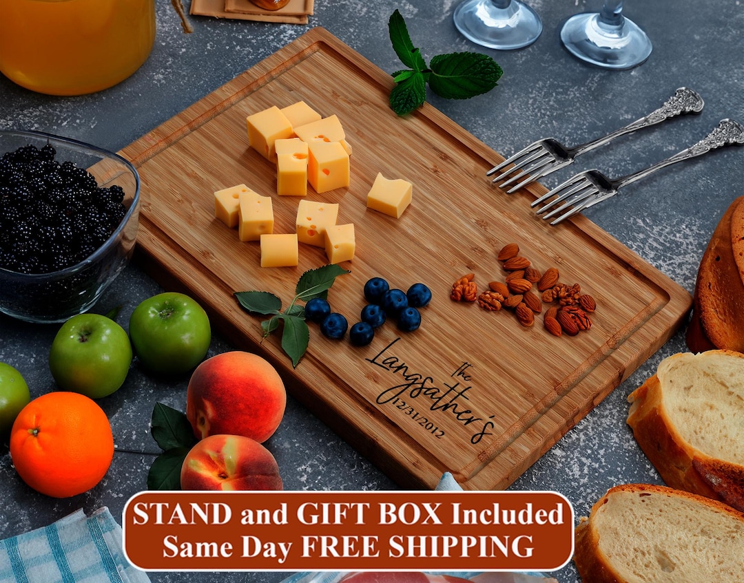 Personalized Bamboo Cutting Board: Engraved Gift for Wedding ...