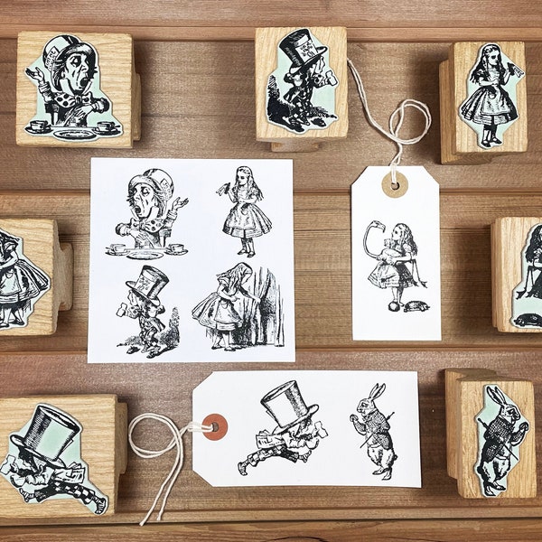 Alice in Wonderland Rubber Stamp - Etsy