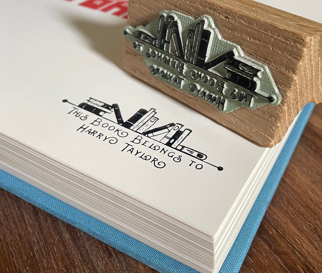 Personalised Bookshelf Ex Libris Rubber Stamp | From the Library of ...