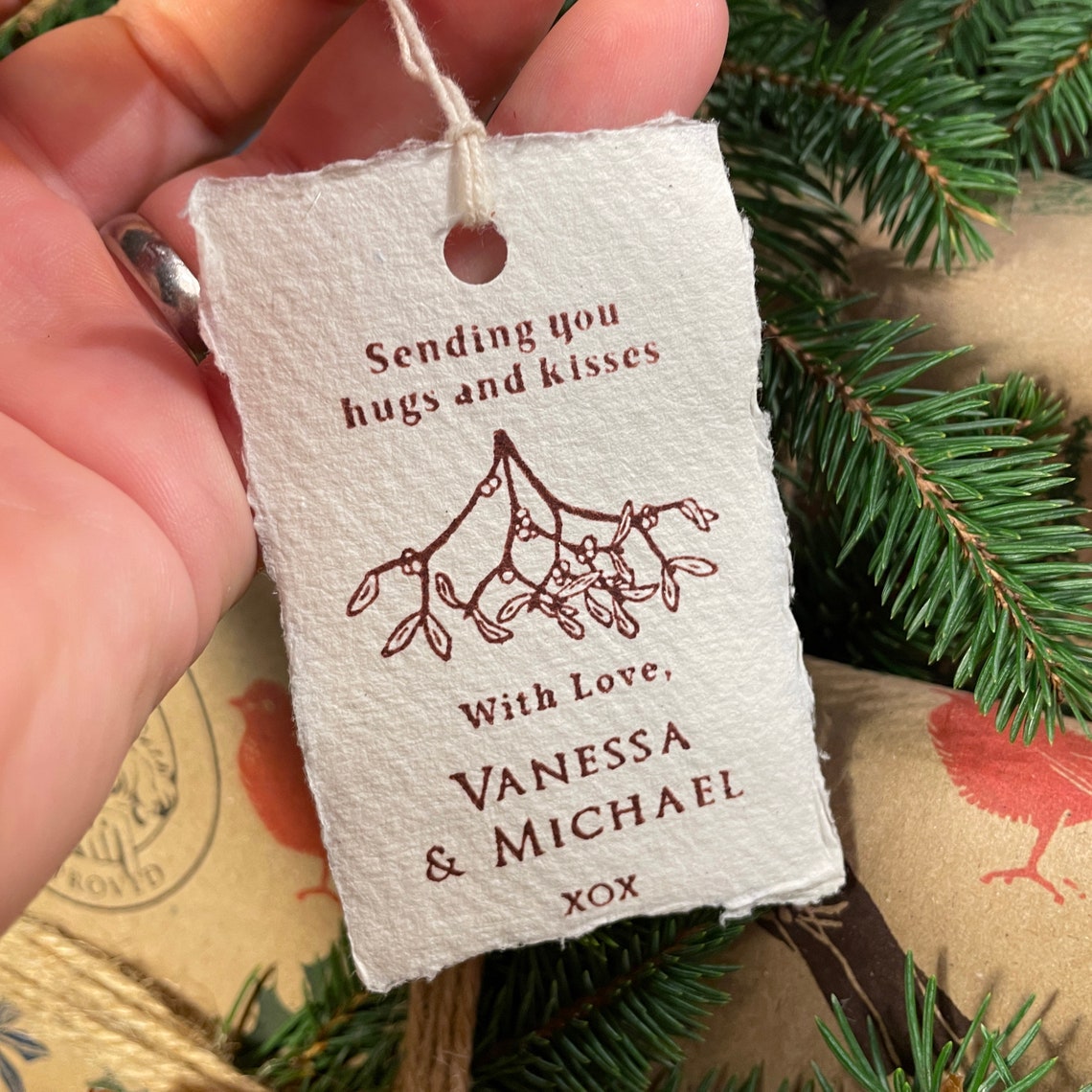 Personalised Christmas Label Stamp, Custom Christmas Tag Stamp ...