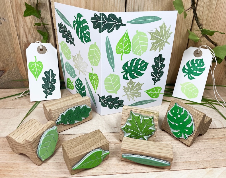 Leaf Rubber Stamp Set | Leafy Rubber Stamps | Craft Stamps | Plant ...