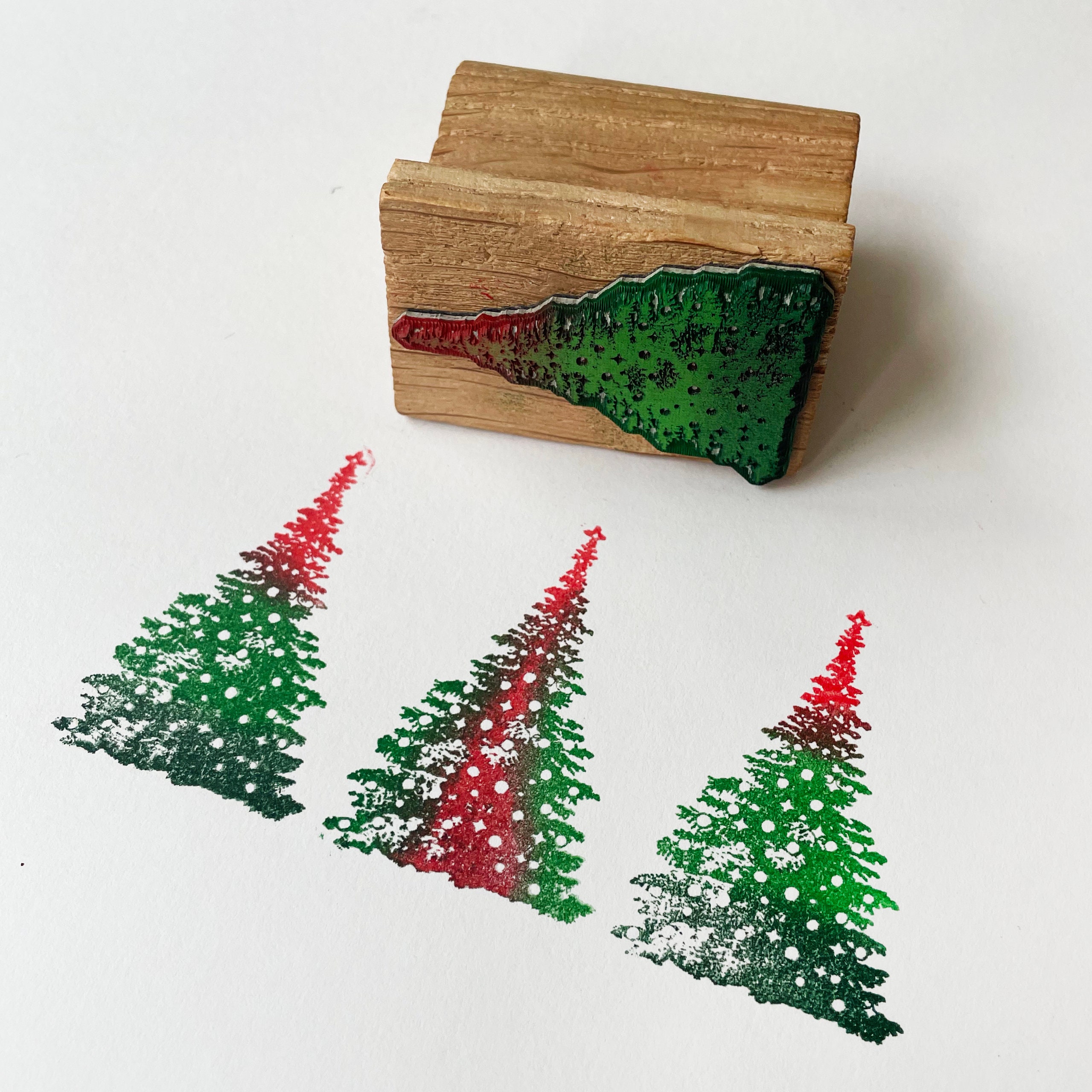 Christmas Tree Rubber Stamp Decorated Tree Stamp Christmas - Etsy UK