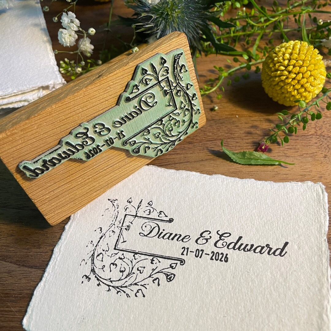 Ivy Wedding Rubber Stamp | Save the Date Rubber Stamp | Wedding Favour ...