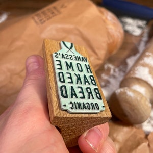 Home Baked Bread Stamp | Bakery Stamp | Bread Label Stamp | Bakery ...