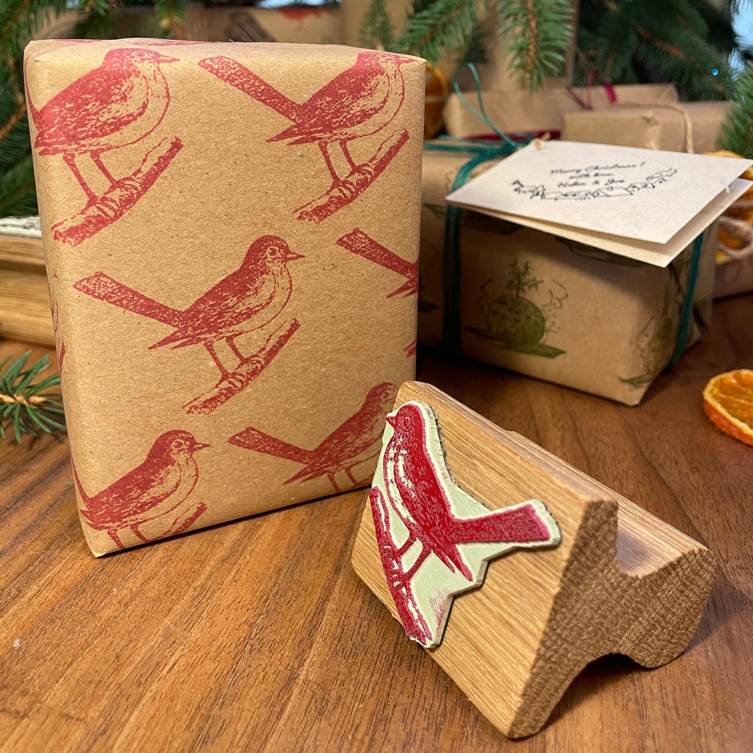 Vintage Robin Stamp, Christmas Robin Stamp, Bird Stamp, Bird Rubber ...