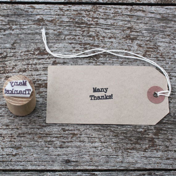 Many thanks stamp thank you stamp card message stamp mini | Etsy