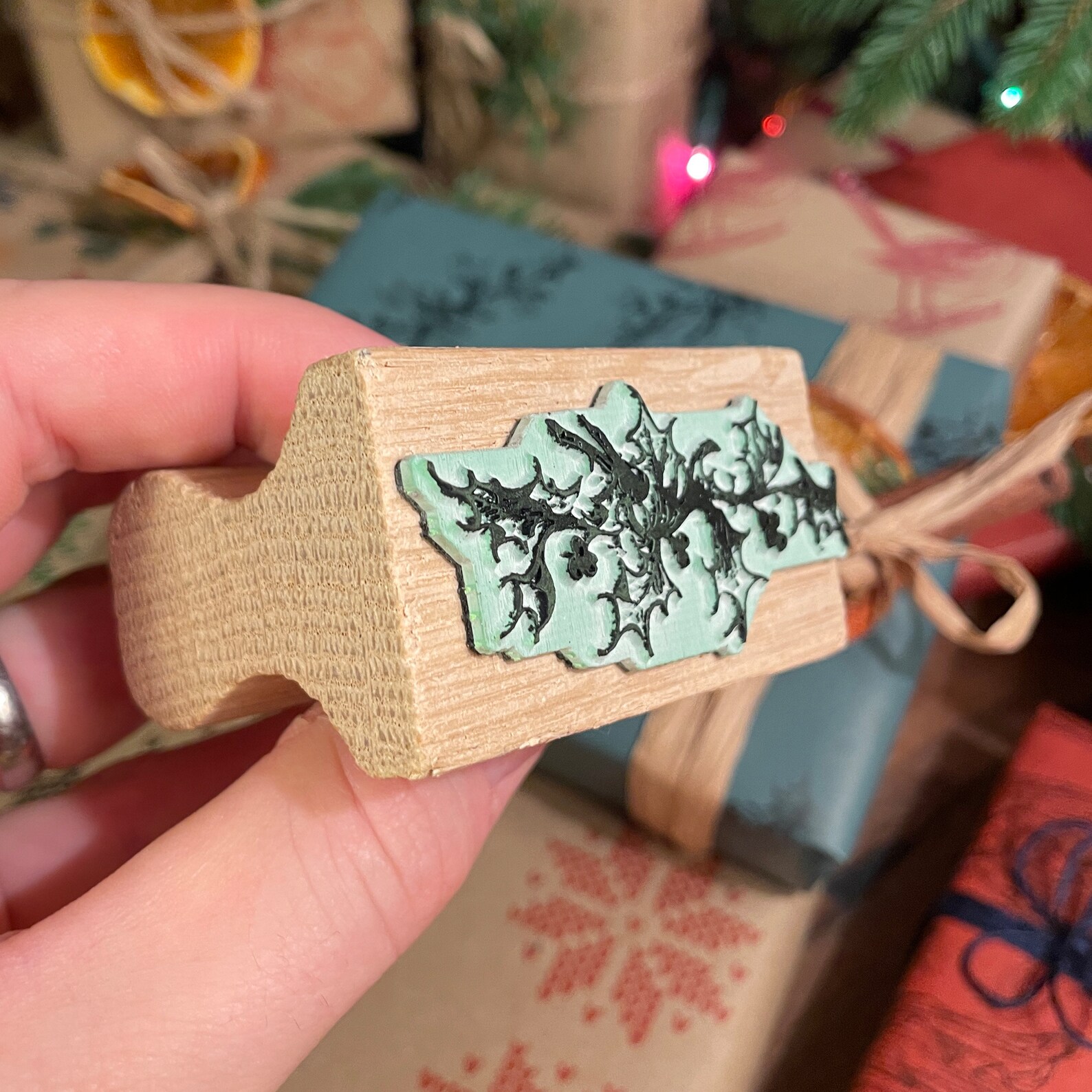 Holly Stamp, Holly Rubber Stamp, Christmas Rubber Stamp, Fun Christmas ...