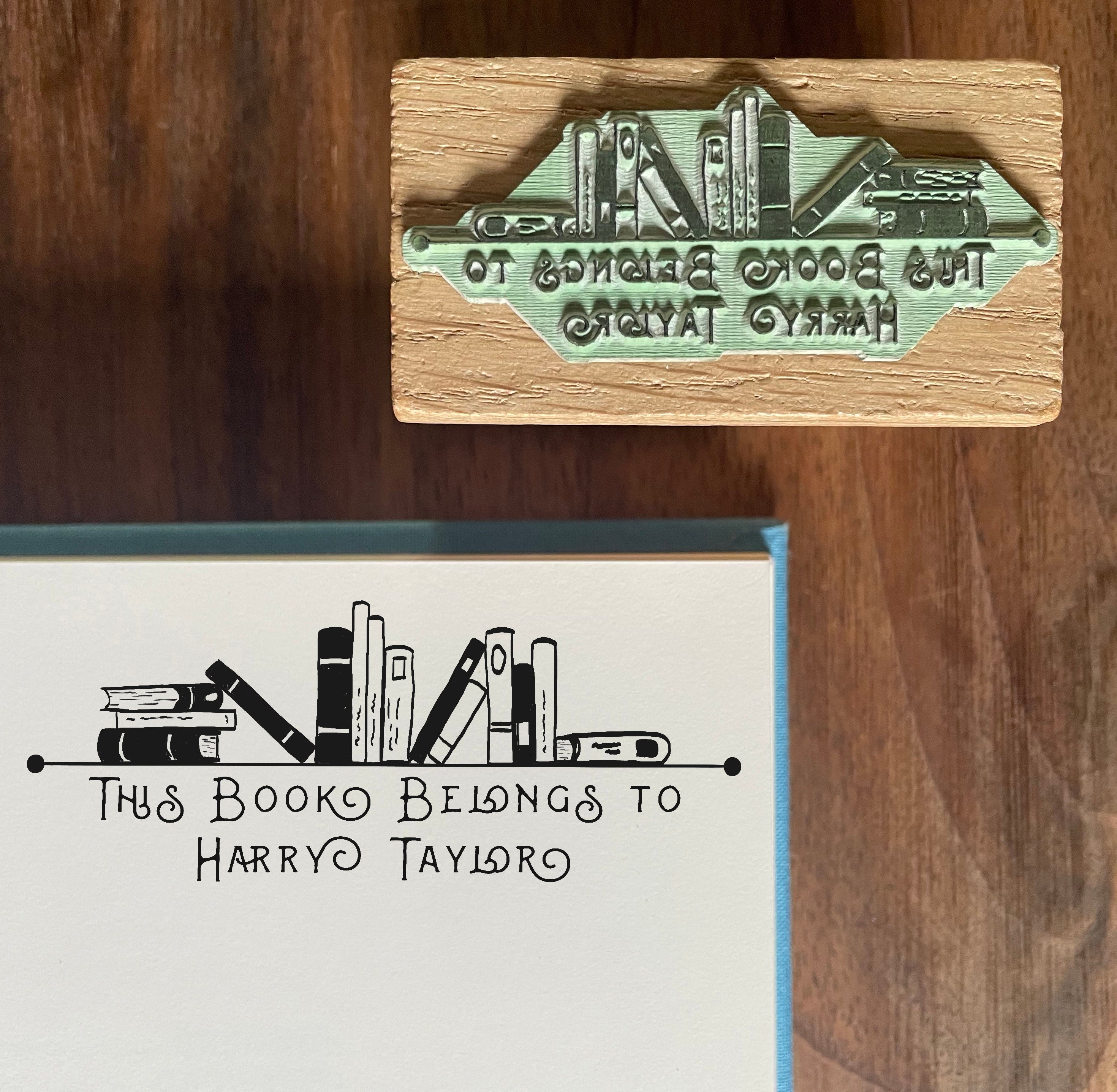Personalised Bookshelf Ex Libris Rubber Stamp | From the Library of ...