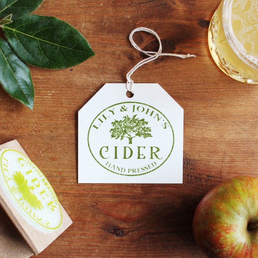 Cider Label Stamp, Cider Tag Stamp, Home Made Cider Label, Personalised ...