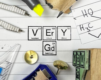 Periodic Table of Elements Rubber Stamp Periodensystem Stamp Chemistry ...