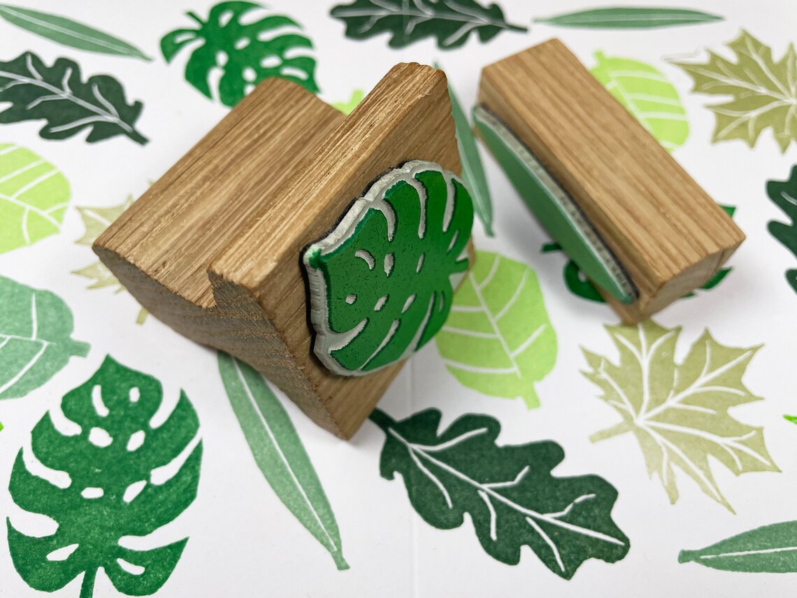 Leaf Rubber Stamp Set | Leafy Rubber Stamps | Craft Stamps | Plant ...