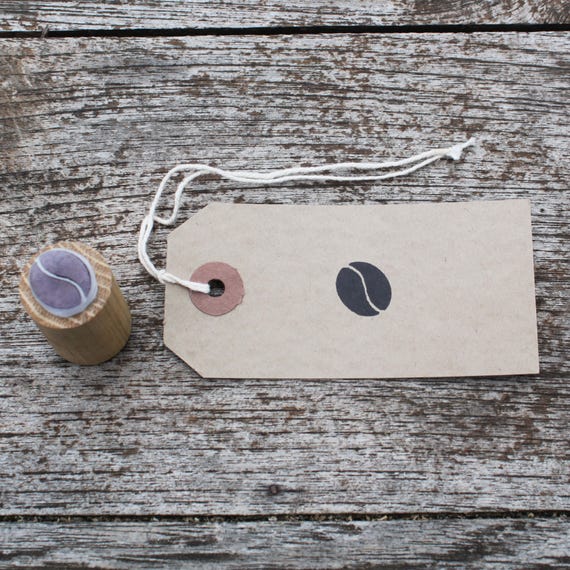 Coffee bean stamp coffee stamp loyalty card stamp small | Etsy