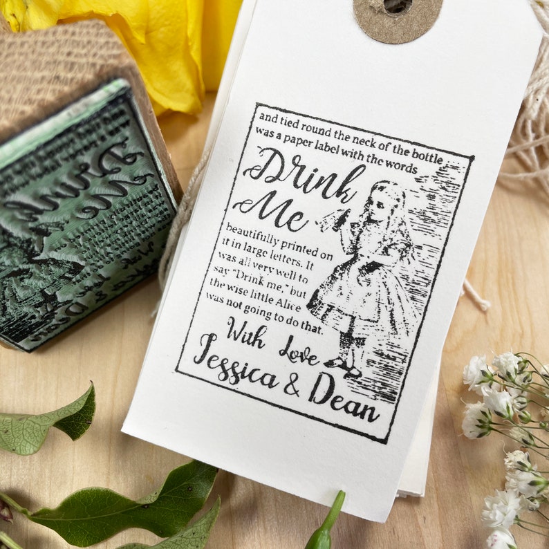 Personalised Wedding Favour Stamp Drink Me Rubber Stamp - Etsy
