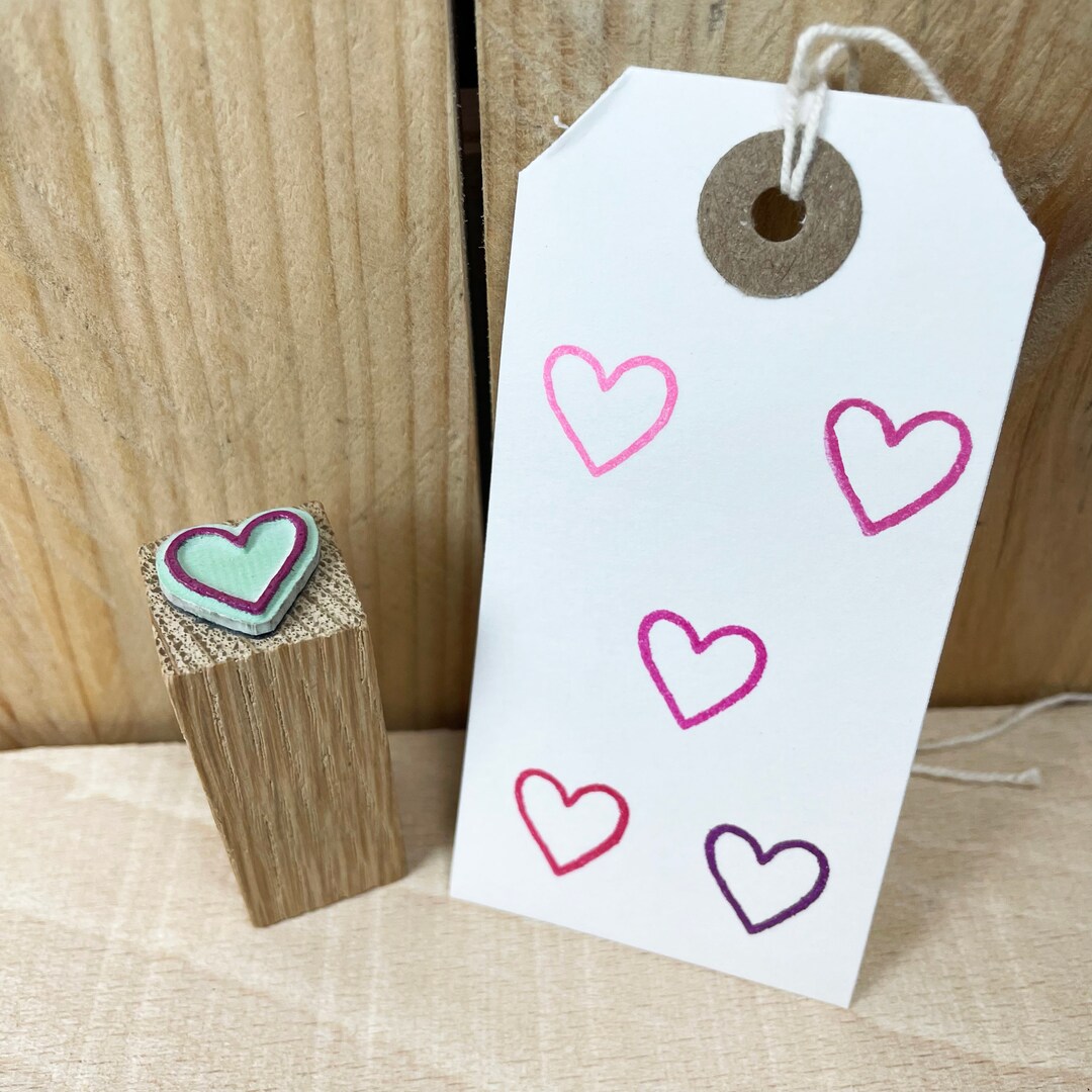 Heart Outline Stamp, Heart Stamp, Heart Border Stamp, Small Heart Stamp ...
