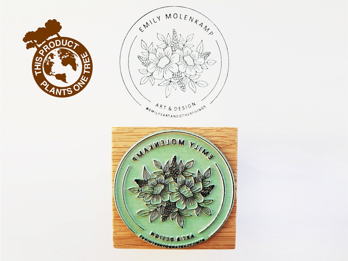 Logo Stamp Eco-friendly Custom Logo Stamp Business Stamp - Etsy UK