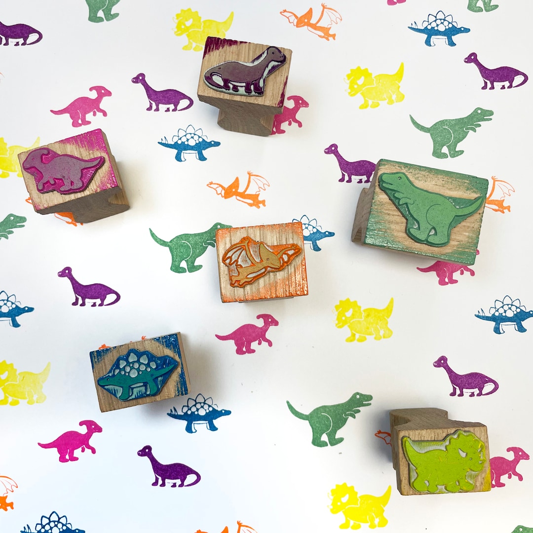 Dinosaur Stamp Set, Prehistoric Stamp Set, Jurassic Stamp Set, Kids ...