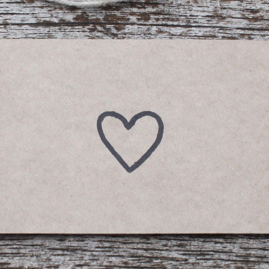 Heart Outline Stamp Heart Stamp Heart Border Stamp Small | Etsy UK