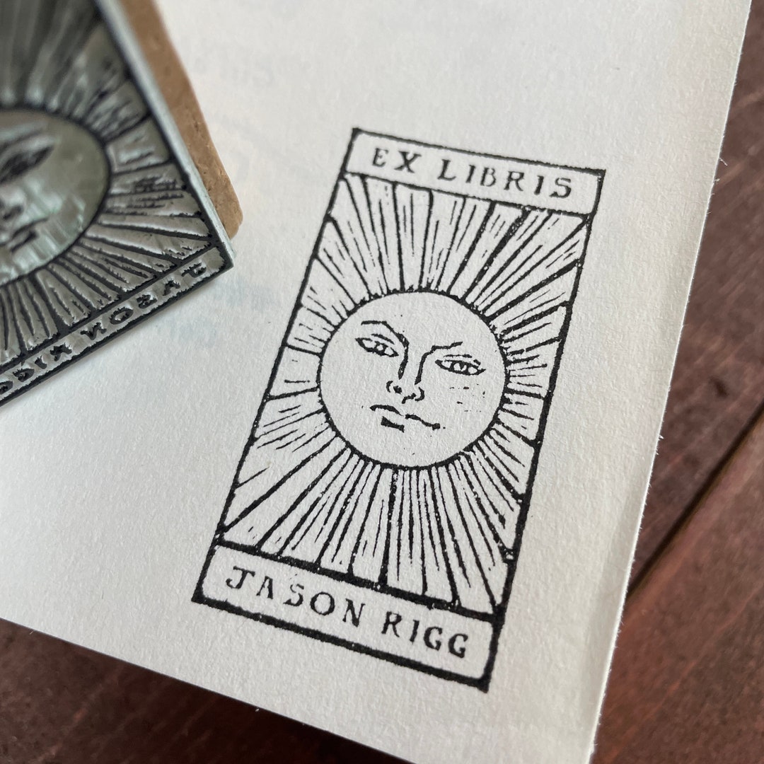 Ex Libris Stamp - Sun | From the Library of Stamp | Personalised Book ...
