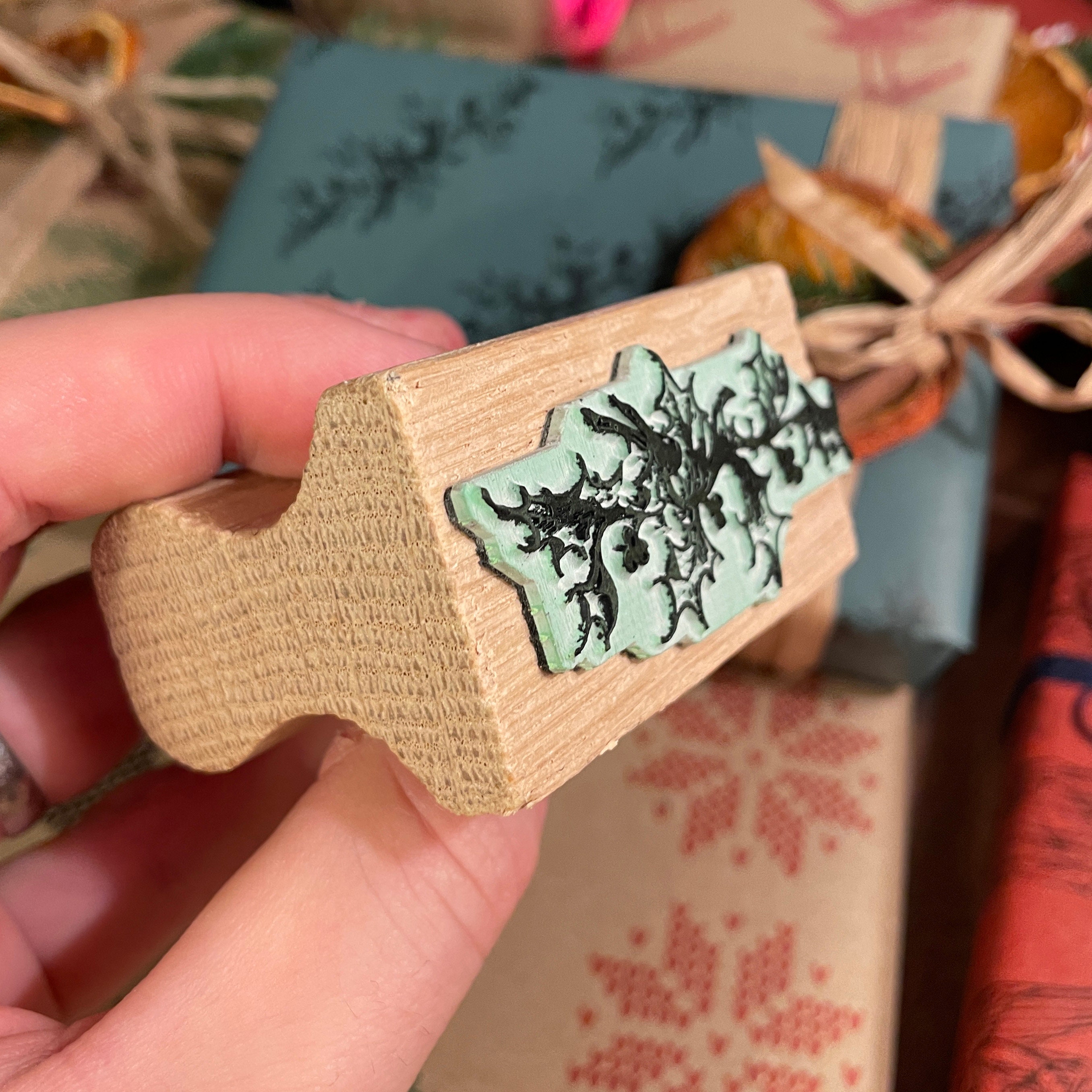 Holly Stamp, Holly Rubber Stamp, Christmas Rubber Stamp, Fun Christmas ...