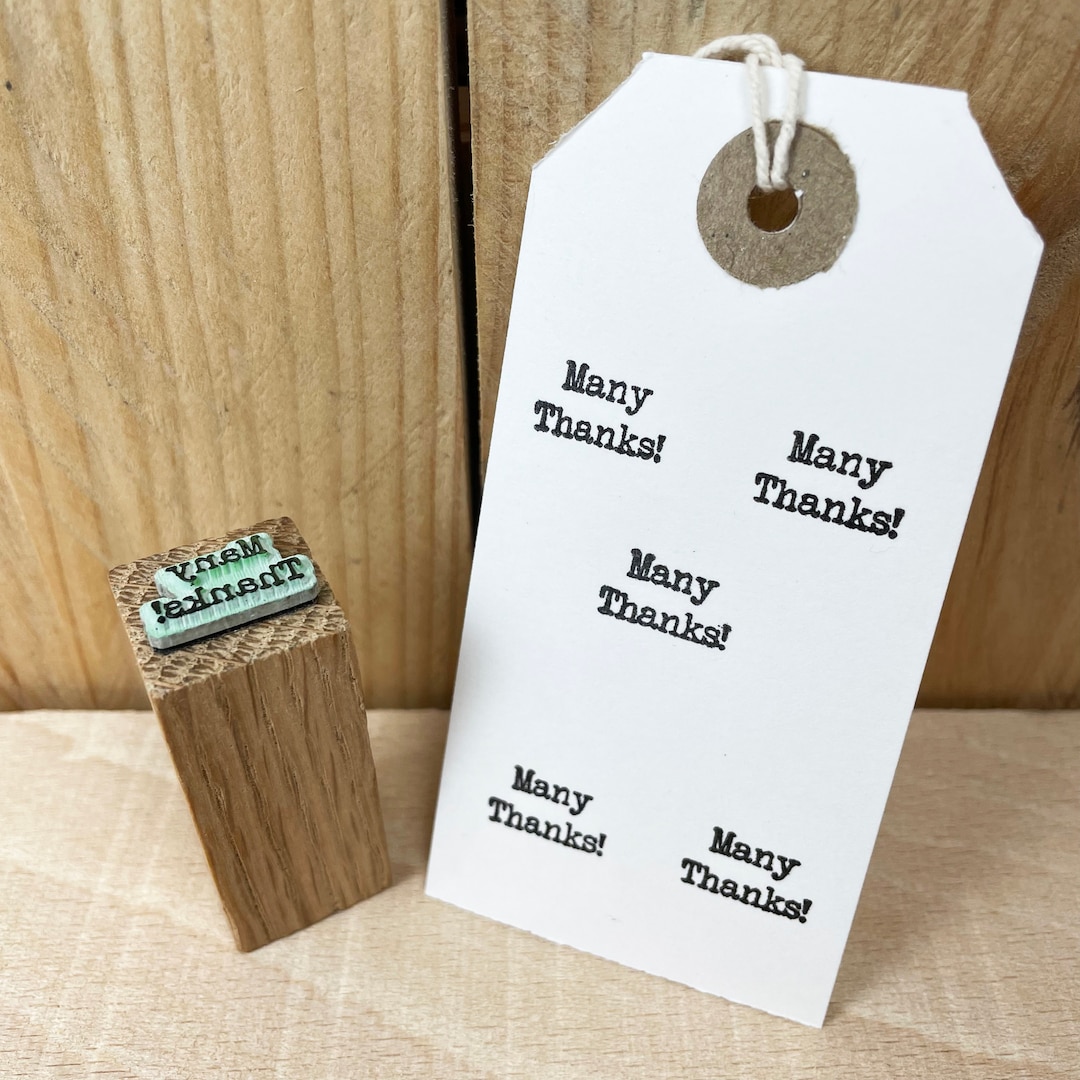 Many Thanks Stamp Thank You Stamp Card Message Stamp Mini - Etsy
