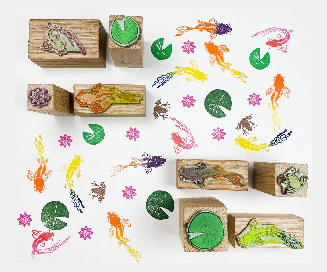 Fish Stamp Set Fish Stamps Pond Stamps Fish Craft Set - Etsy