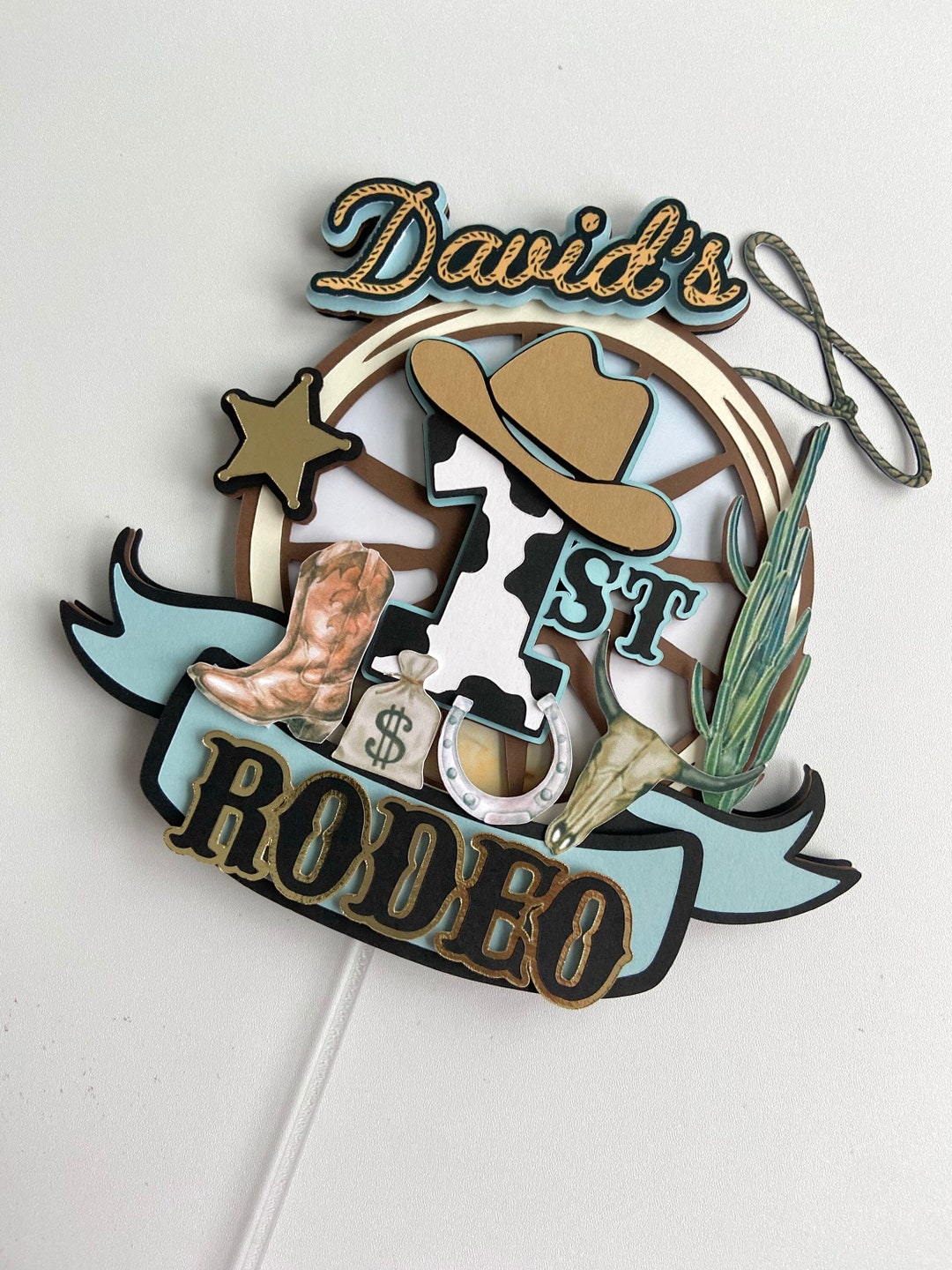 First Rodeo Cake Topper, Cowboy Theme Cake Topper, Baby’s First Rodeo ...