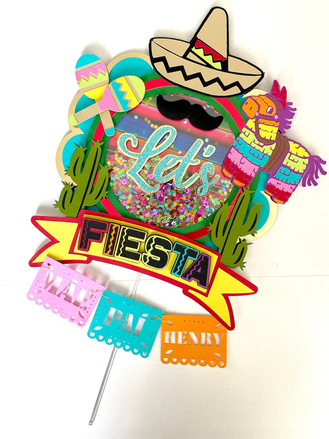 Fiesta Cake Topper, Let’s Fiesta Party, Fiesta Party Decor, Cinco De ...